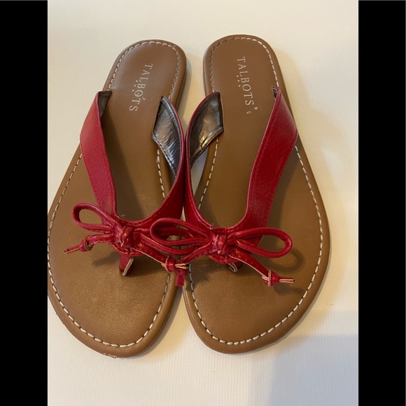Talbots | Shoes | Talbots Red Sandals With Bow | Poshmark